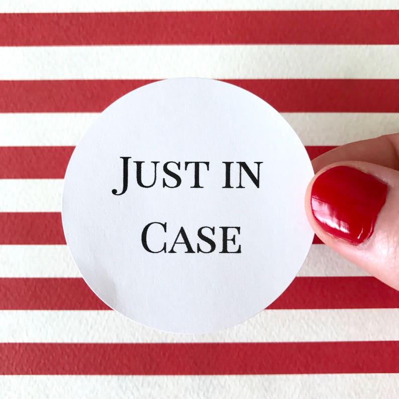 Just In Case Stickers Hangover Kit Sticker Round Circle | Etsy