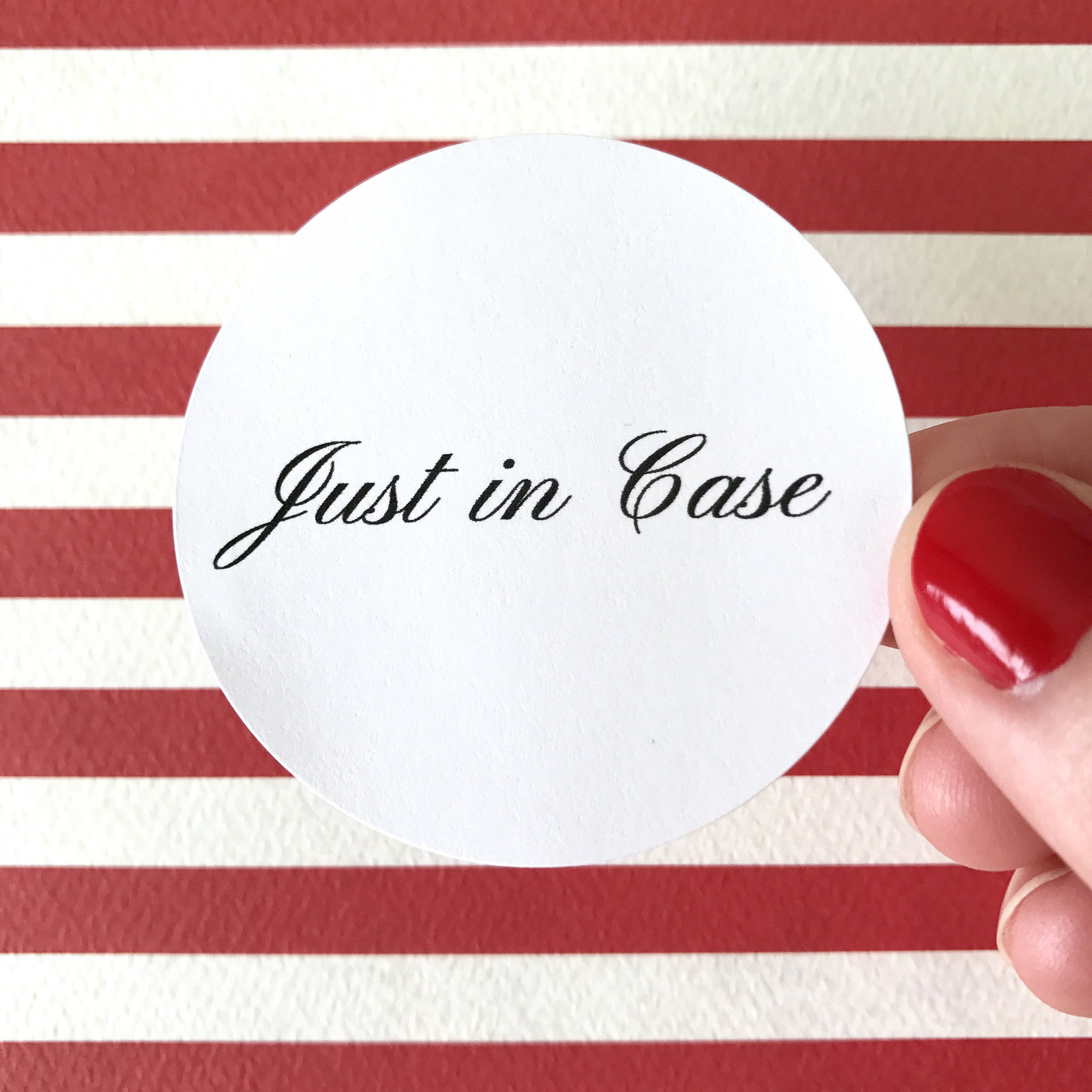 Just in Case Sticker Hangover Kit Sticker Round Circle - Etsy