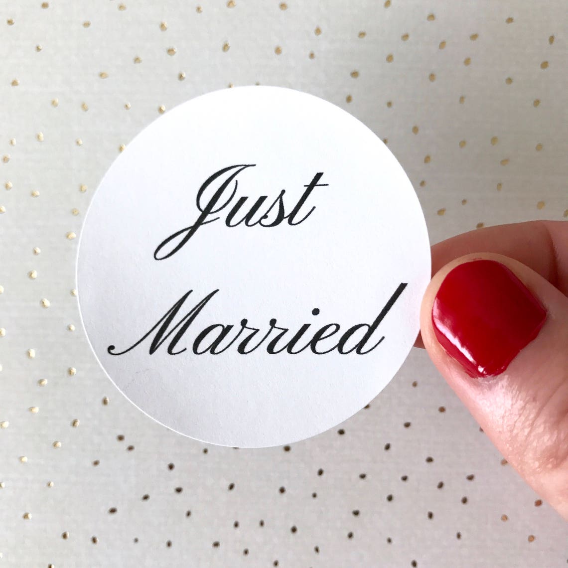 Just Married Stickers Favor Bag Circle Round Label Wedding - Etsy