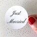 Just Married Stickers Favor Bag Circle Round Label Wedding Envelope ...