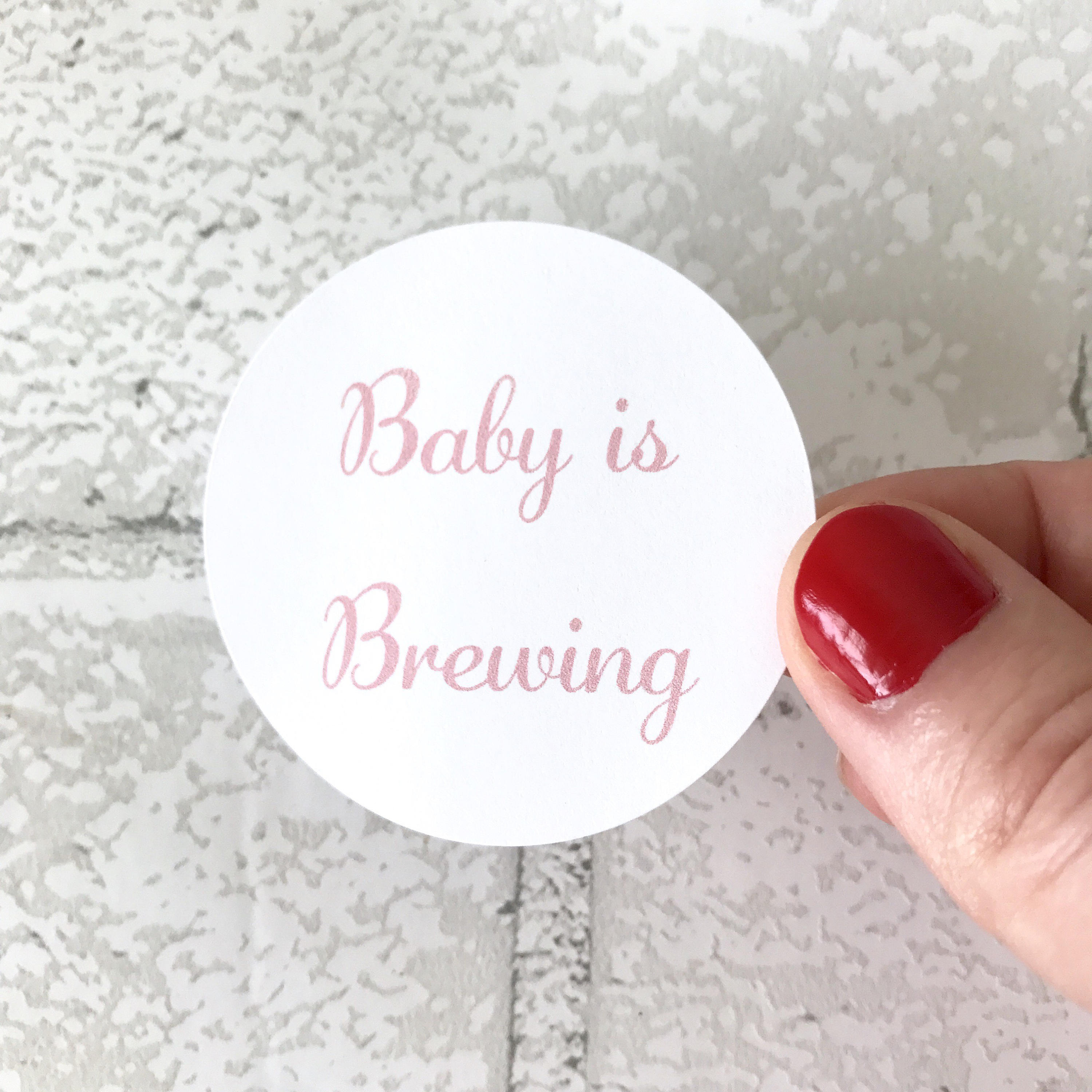 Baby is Brewing Sticker Baby Shower Favor Bag Circle Sticker | Etsy