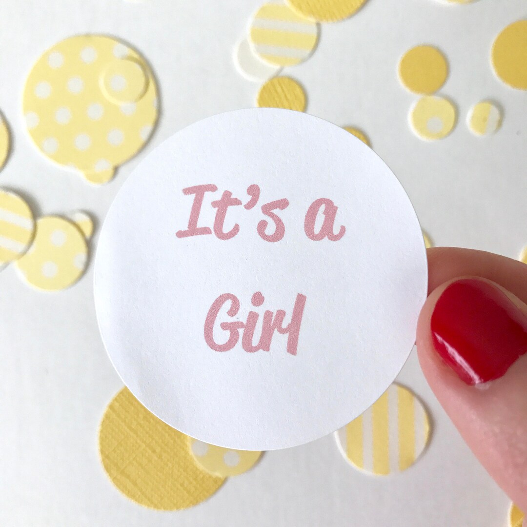 It's a Girl Stickers | Baby Shower Favor Bag Circle Sticker | Baby Girl ...