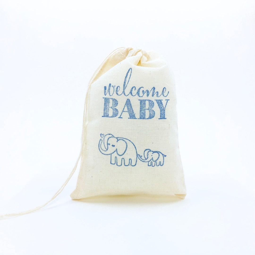 Elephant Favor Bags Welcome Boy Baby Shower Party Bag Candy Gift Bag ...
