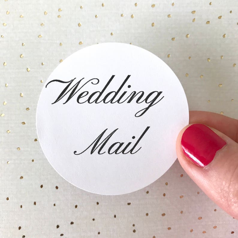 Wedding Mail Stickers Circle Round Label Envelope Seal Save | Etsy