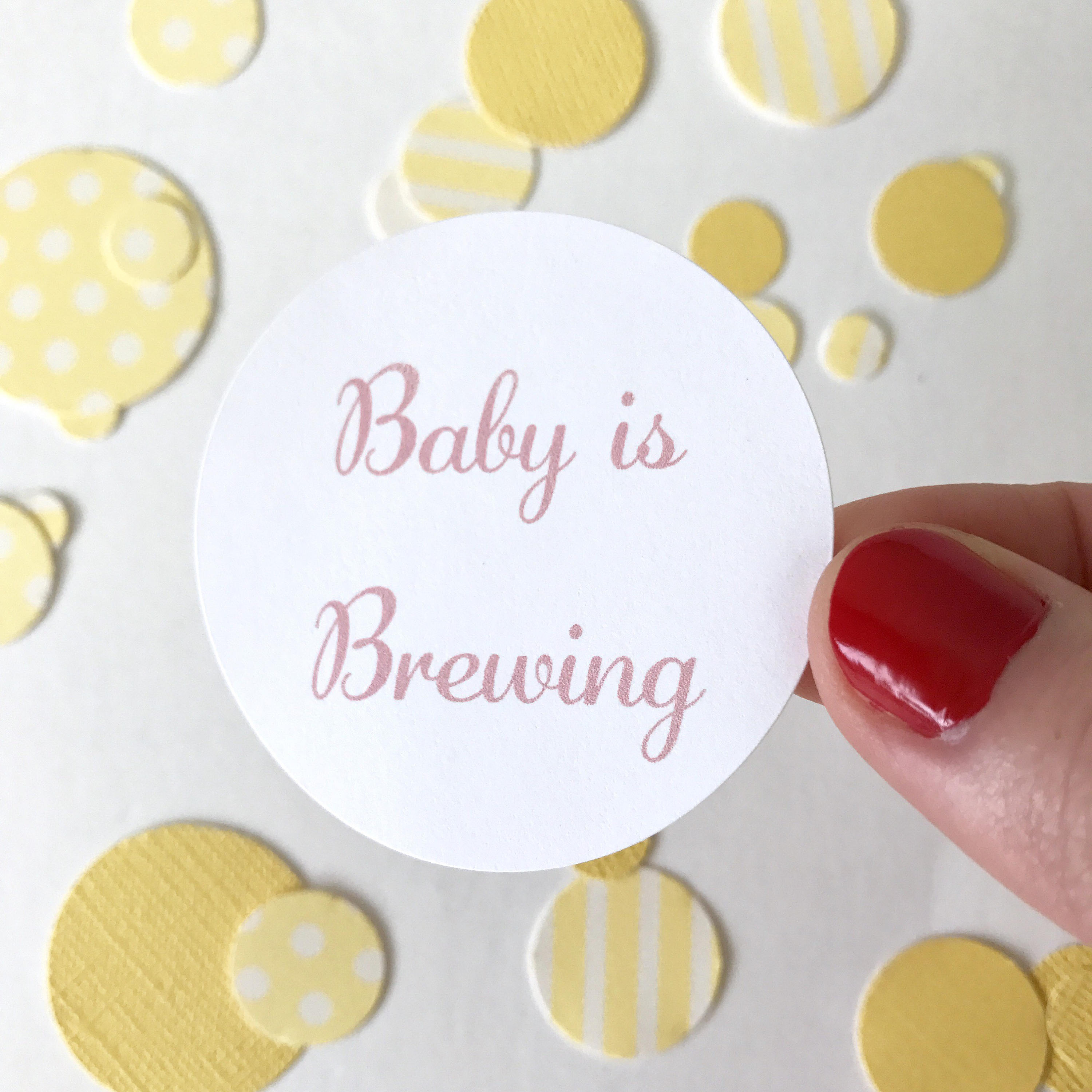Baby is Brewing Sticker Baby Shower Favor Bag Circle Sticker | Etsy