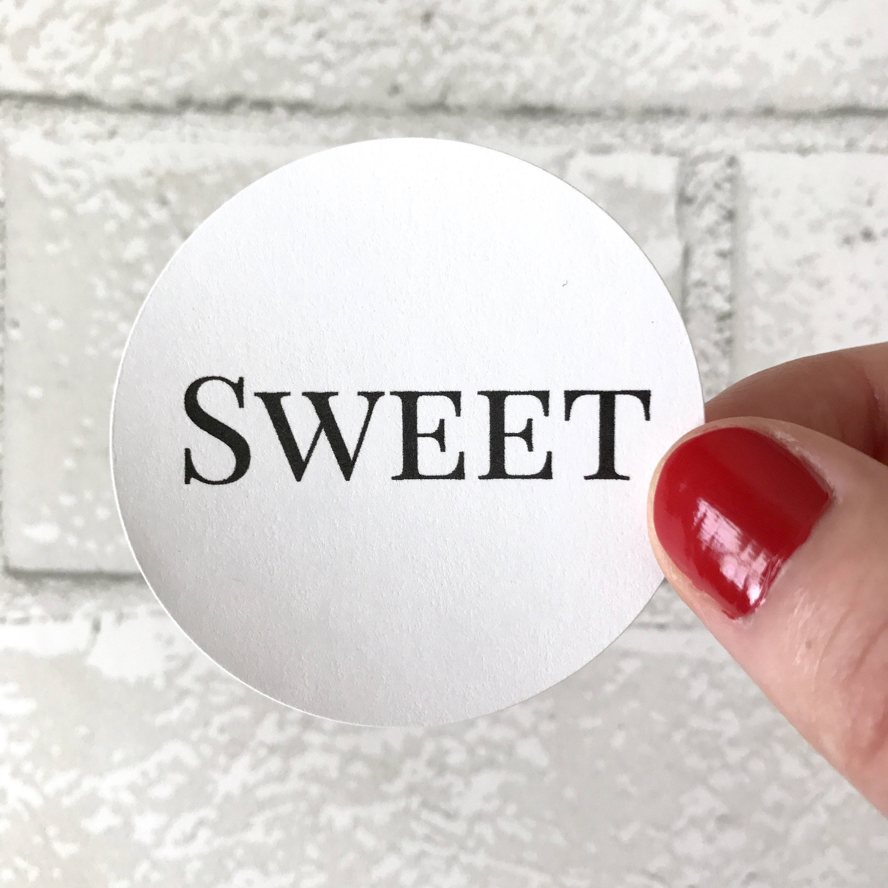 Salty Sweet Stickers | Wedding Treat Favor Bag Circle Round Label ...