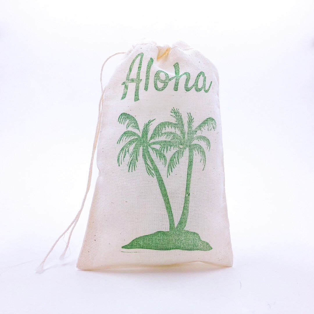 Palm Tree Favor Bags Hawaiian Party Bags Aloha Gift Bags Beach Goodie ...