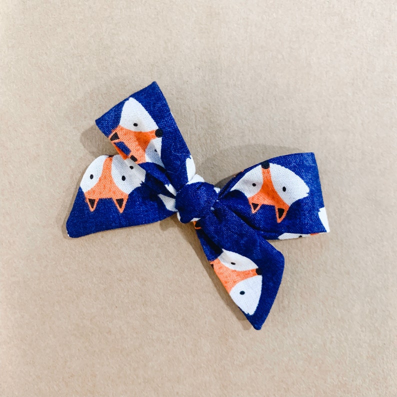 Fox Bow Fox Hair Bow Fall Hair Bow Animal Bow Hand Tied - Etsy