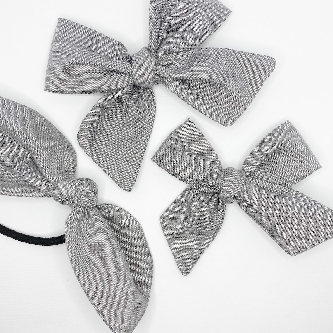 Gray Hair Bow Gray Bow Grey Hair Bow Grey Bow Sparkle Hair - Etsy