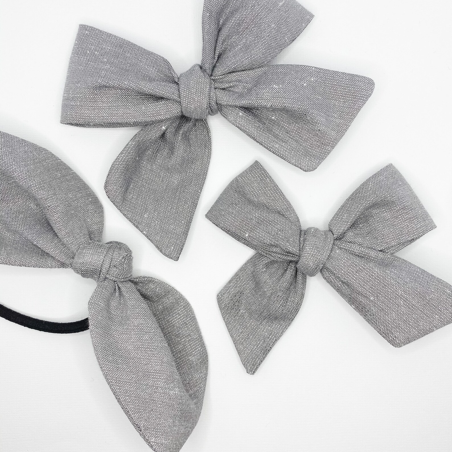 Gray Hair Bow Gray Bow Grey Hair Bow Grey Bow Sparkle Hair - Etsy