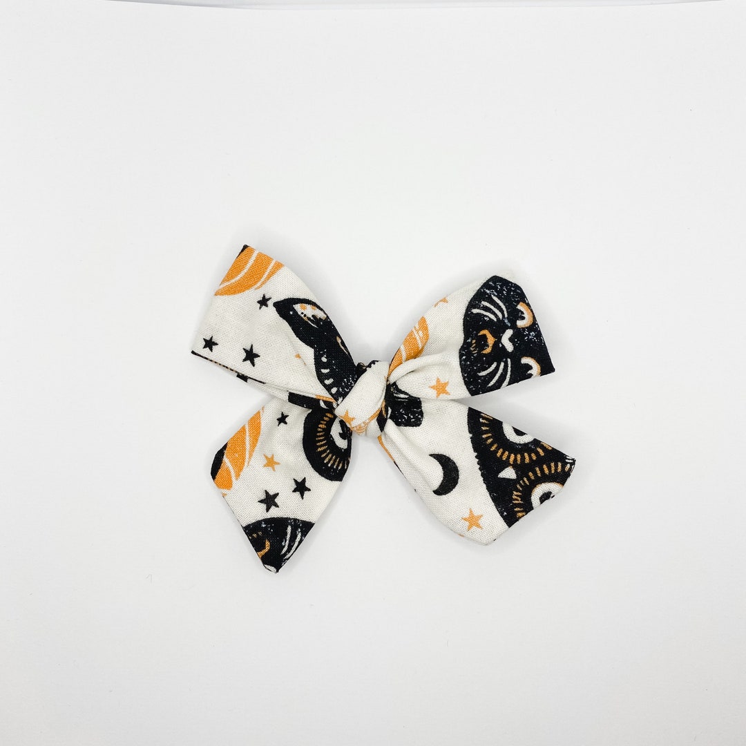 Black Cat Hair Bow, Black Cat Bow, Halloween Hair Bow, Halloween Bow ...