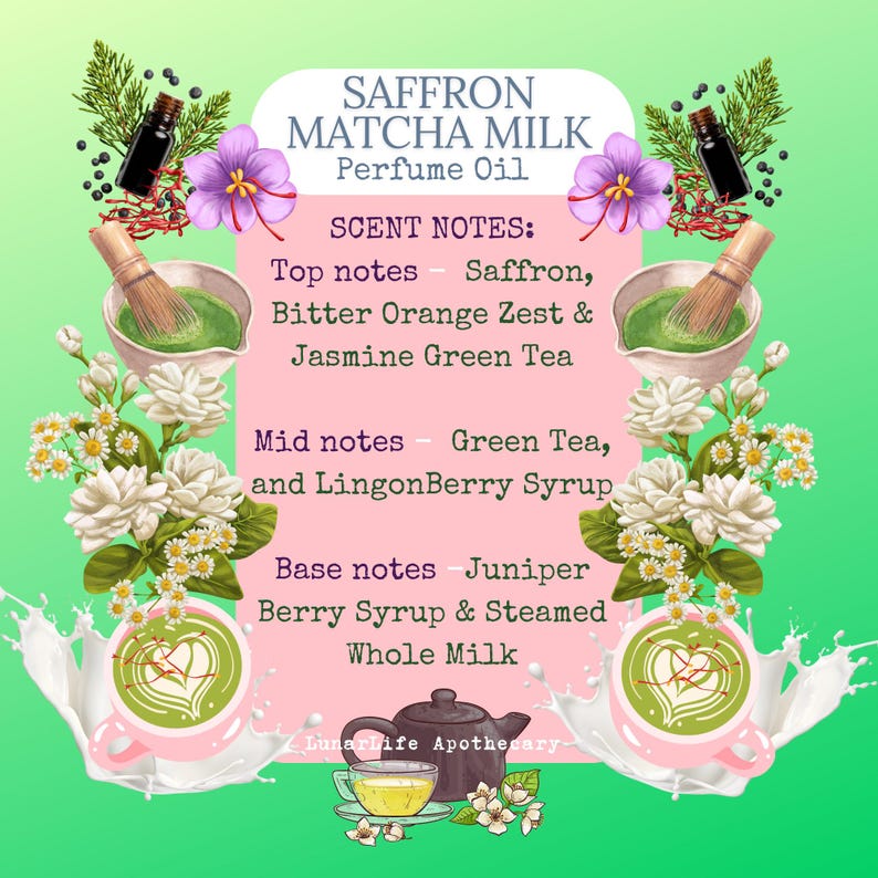 Saffron Matcha Milk * Indie Perfume Oil * Winter 2026 * Gourmand ...