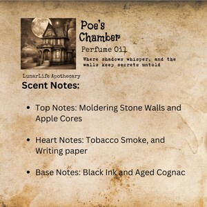 Poe's Chamber * Indie Perfume Oil * Literary Shadows Collection ...