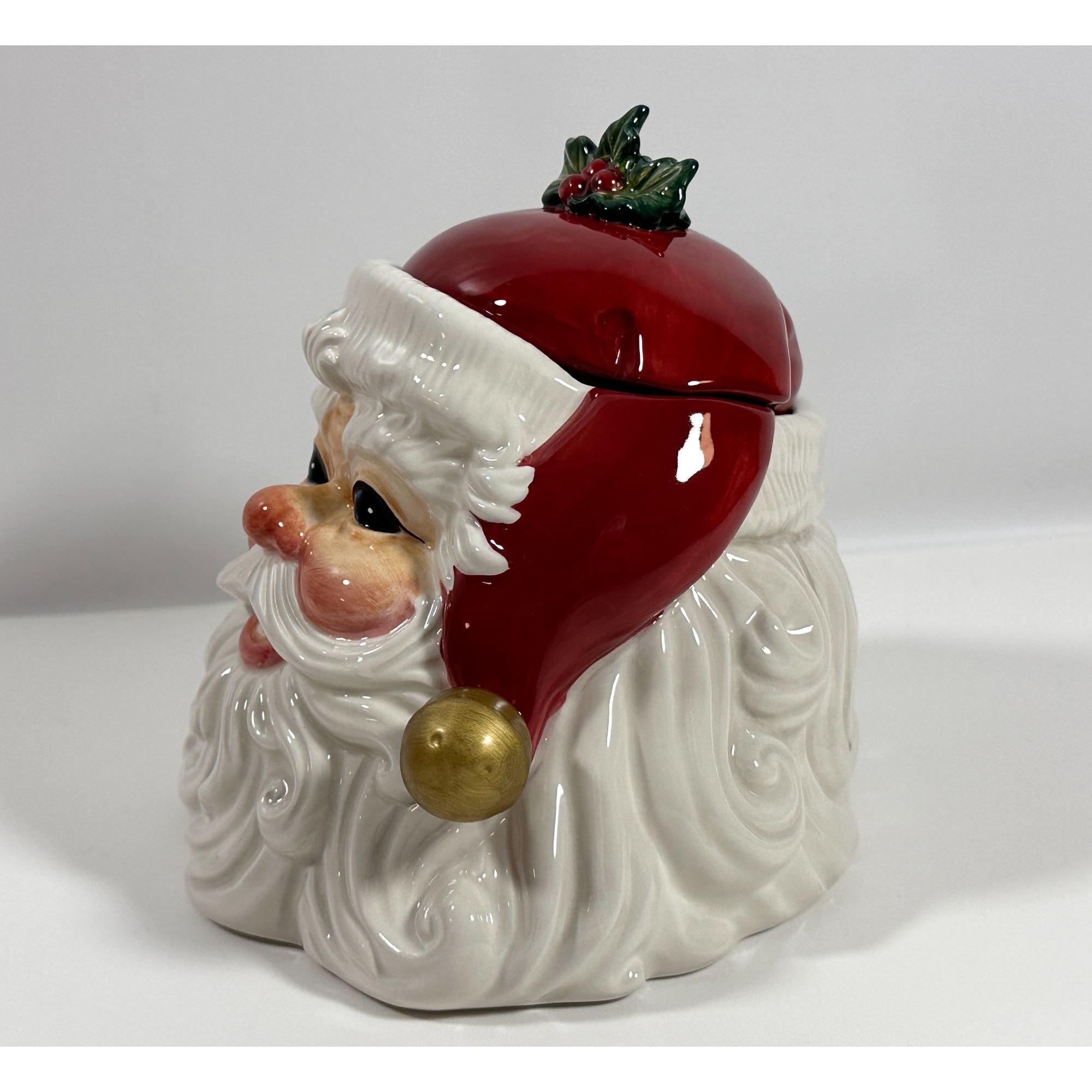 Fitz & Floyd Holiday Santa Candy Jar Ceramic Christmas 2003 With Box ...