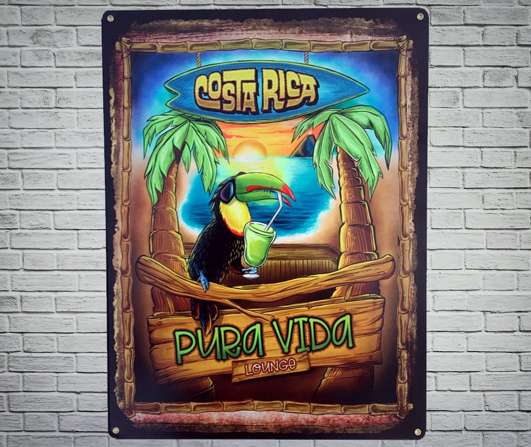 Costa Rica Metal Sign Pura Vida Lounge - Etsy