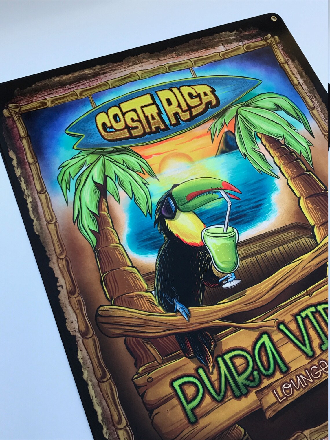 Costa Rica Metal Sign Pura Vida Lounge - Etsy