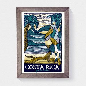 Costa Rica Travel Poster Pura Vida - Etsy