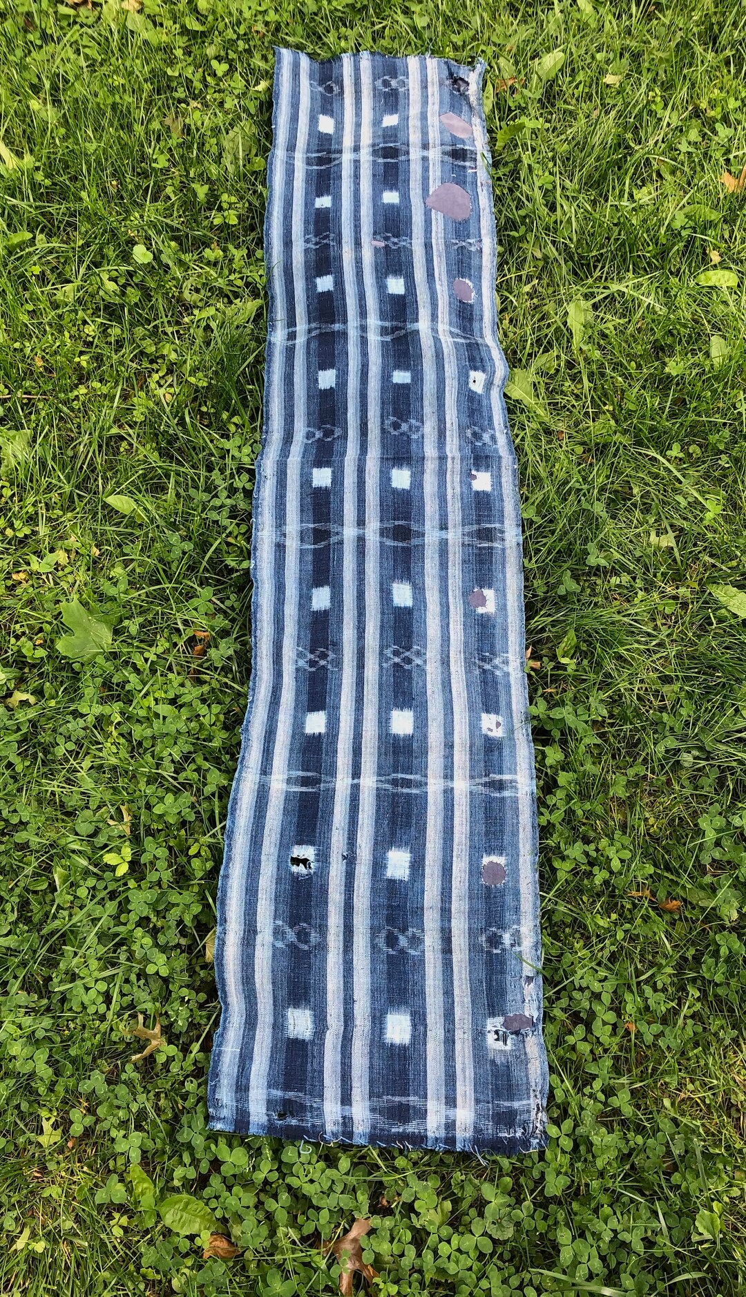 Vintage Japanese Tattered Boro Wall Hanging. Single Panel Cotton Kasuri ...