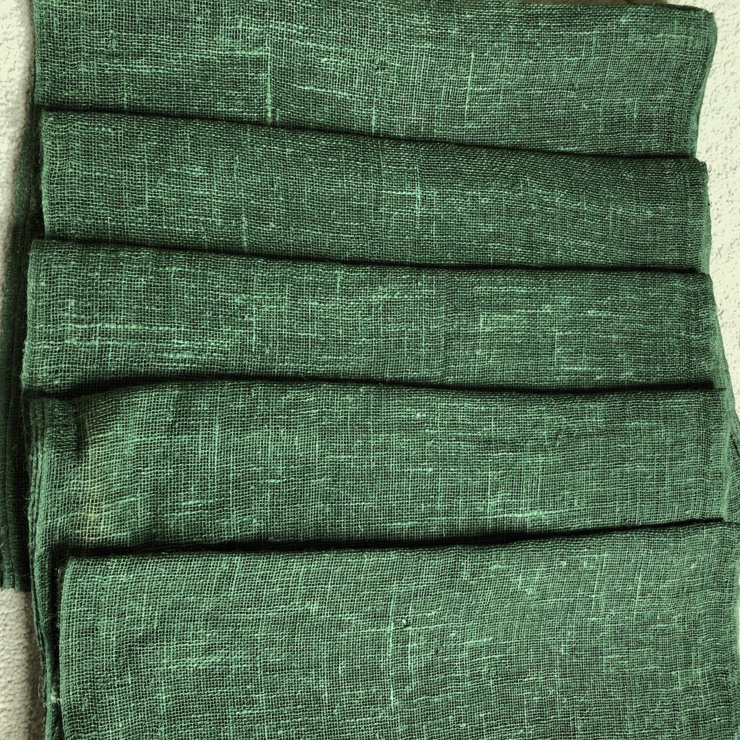 Vintage Green KAYA Hemp Rural Textile Japanese Summer Mosquito ...