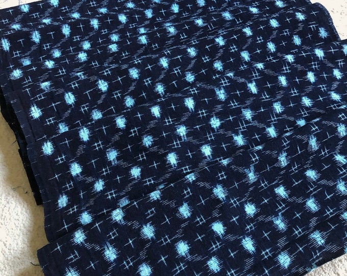 Japanese Vintage Indigo Kasuri Kimono Yardage. Medium-size Splash ...