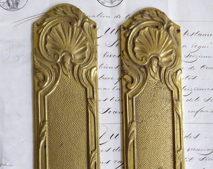 Antique Pair of Louis XV Style Finger Plaques Door Push, Finger Plates ...