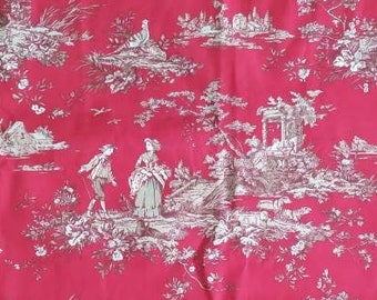 Red Toile Fabric | Etsy