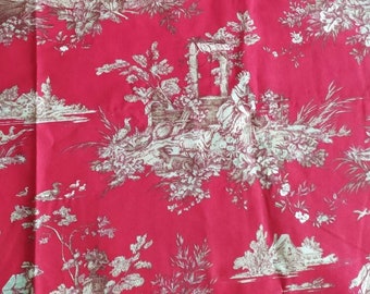 Red Toile Fabric | Etsy