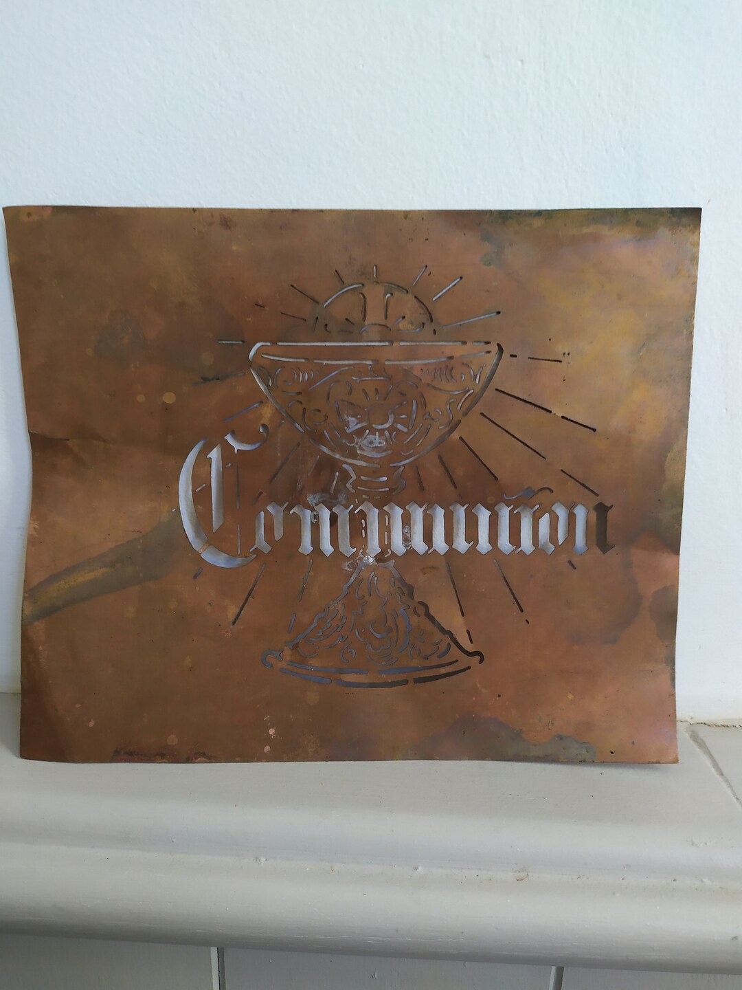 Rare French Vintage Copper Icing Stencil With the Word communion ...