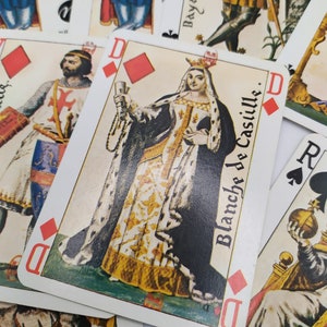Vintage Set of French Dames of France Playing Cards, Grimaud Deck of ...