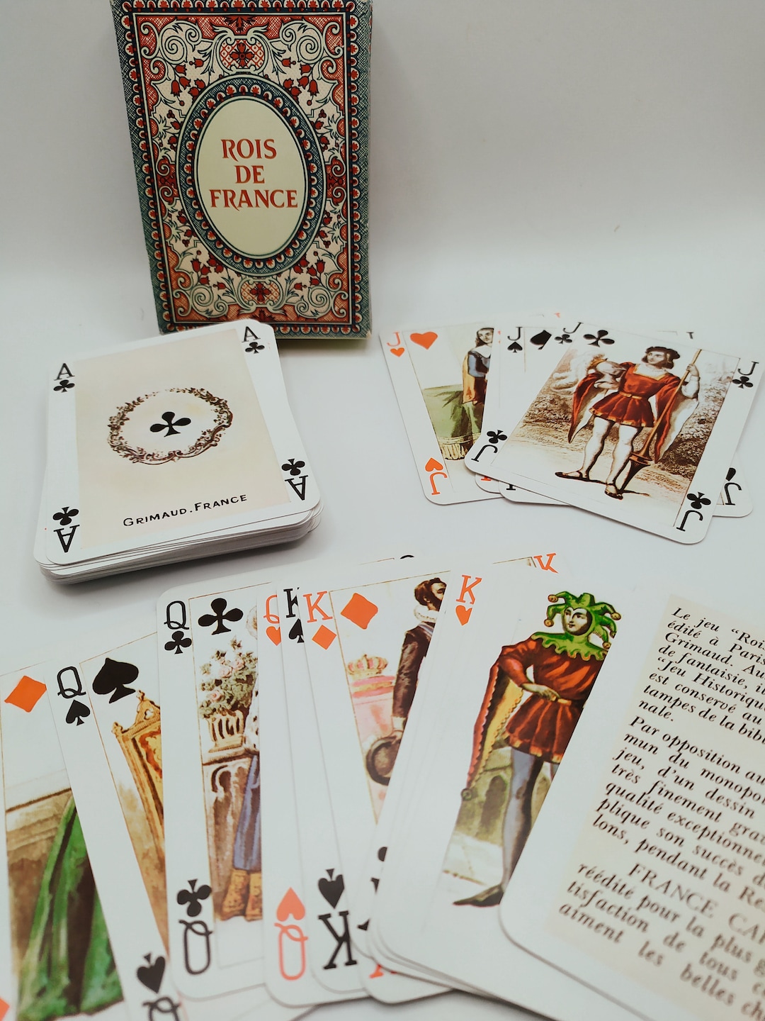 Vintage Set of French Kings of France Playing Cards, Grimaud Deck of ...