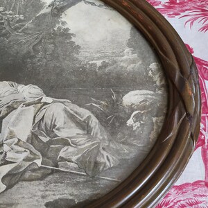 Vintage Large French Framed Romantic Print, French Wall Decor, French ...