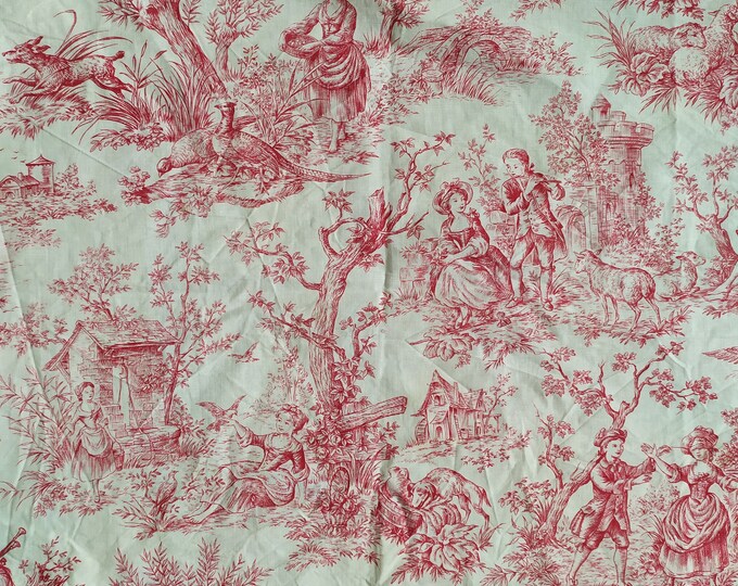 Stunning Piece of Vintage French Toile De Jouy Fabric Sewing Project ...