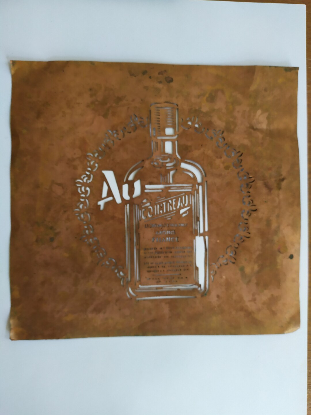 Rare French Vintage Copper Icing Stencil Cointreau, French Bakery Cake ...