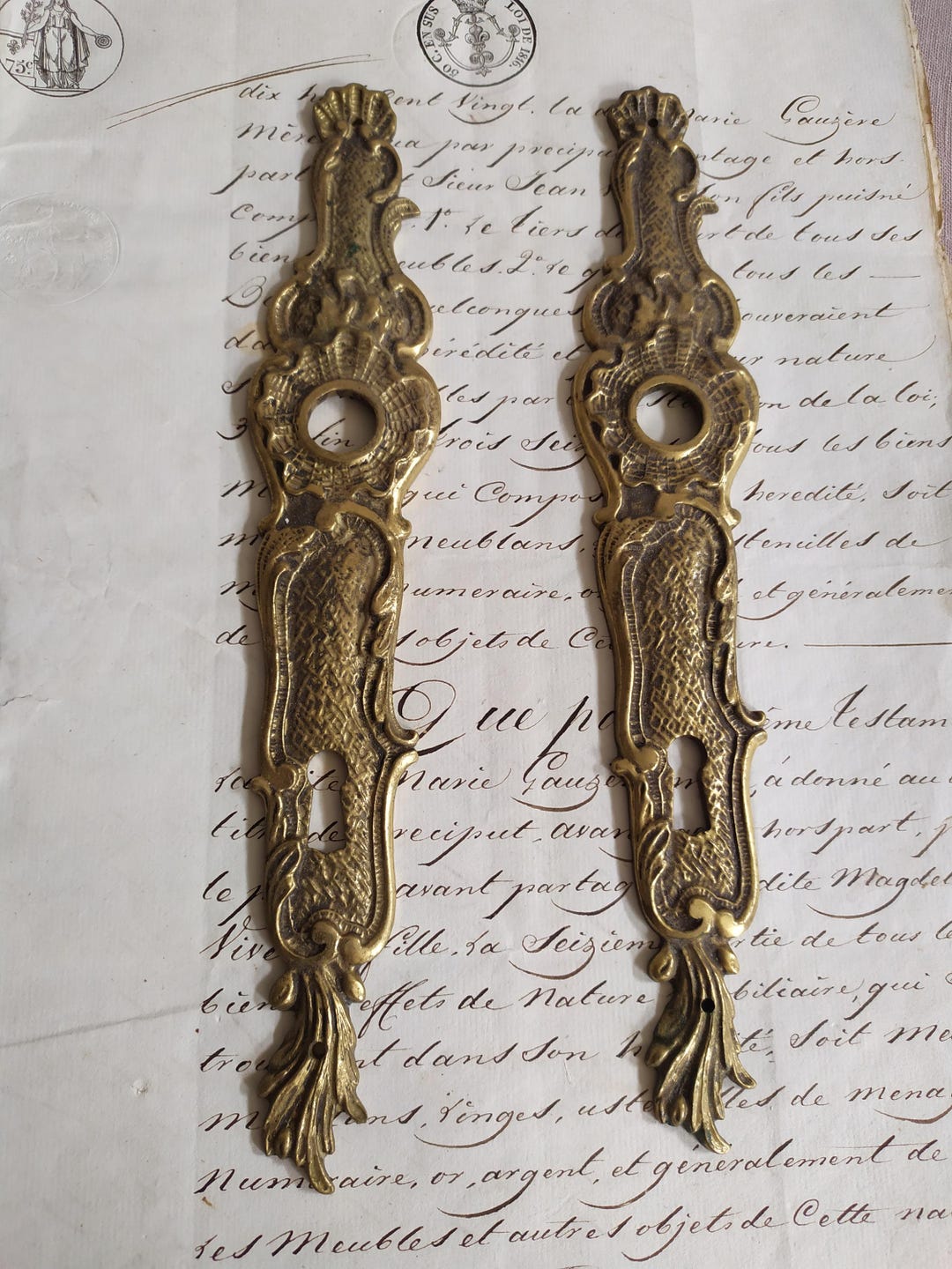 Set of 2 Vintage Brass Door Plates: French Louis XV Rocaille Style - Etsy