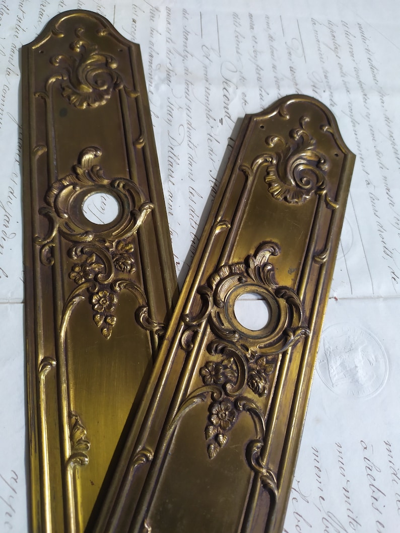 Antique French Louis XV Rocaille Finger Plates: Chateau Door Hardware ...