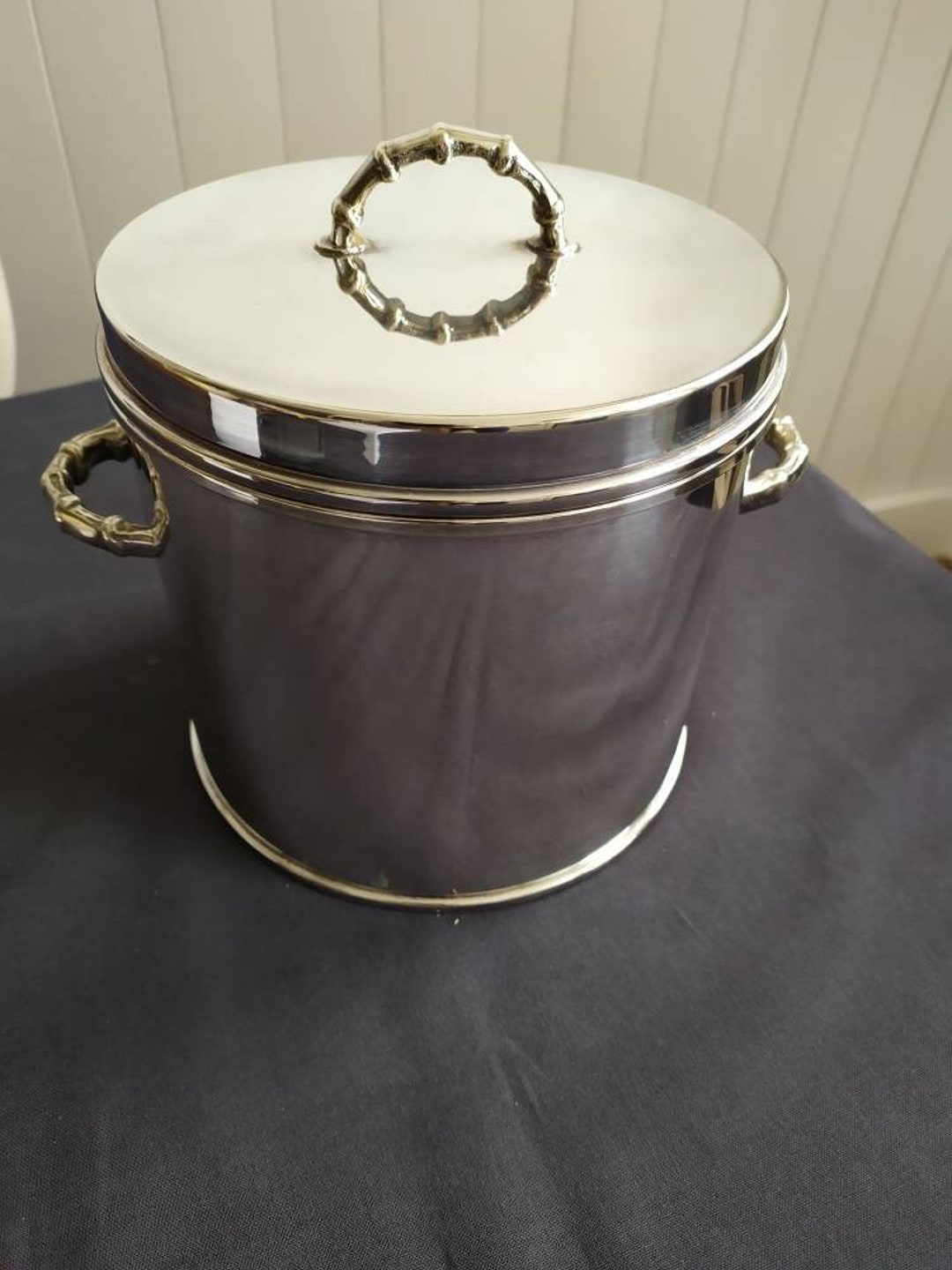 Vintage Saint James Thermal Ice Bucket With Bamboo Detail, French Chic ...