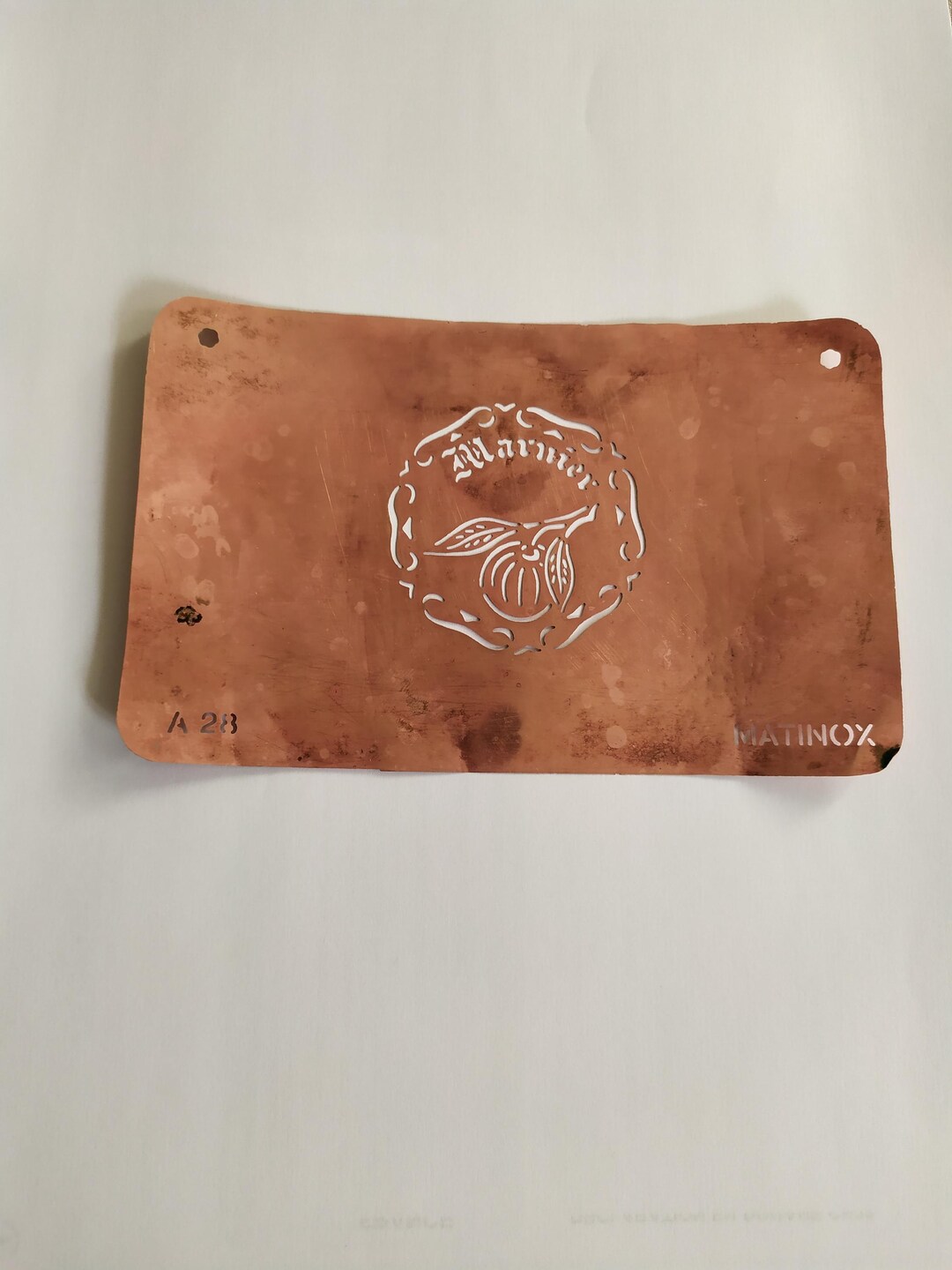 Rare French Vintage Copper Icing Stencil With the Word "marnier ...
