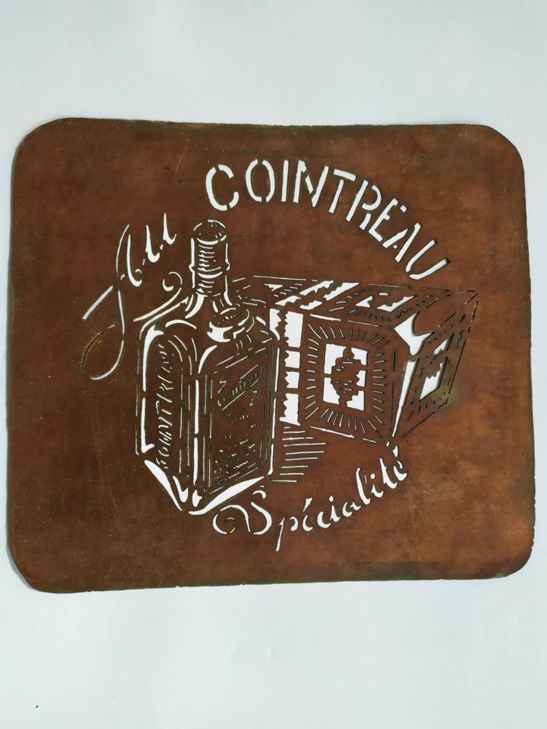 Rare French Vintage Copper Icing Stencil Cointreau, French Bakery Cake ...
