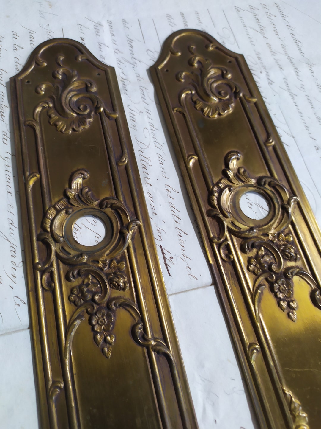 Antique French Louis XV Rocaille Finger Plates: Chateau Door Hardware ...