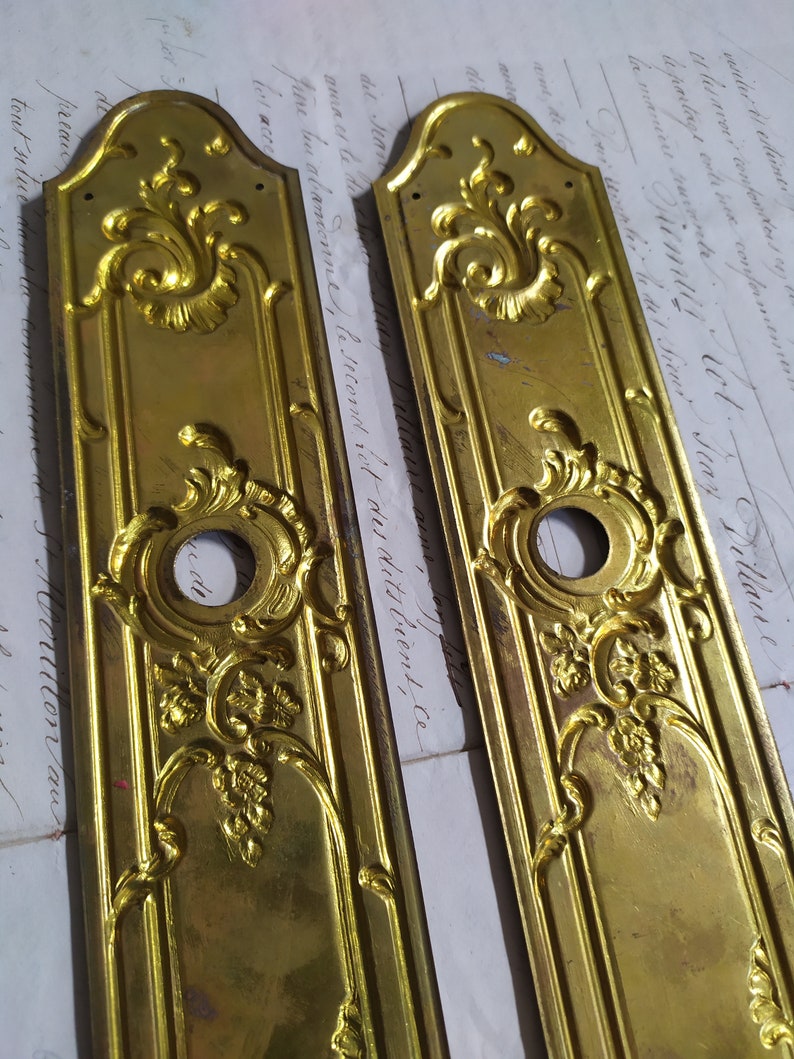 Antique French Louis XV Rocaille Finger Plates: Chateau Door Hardware ...