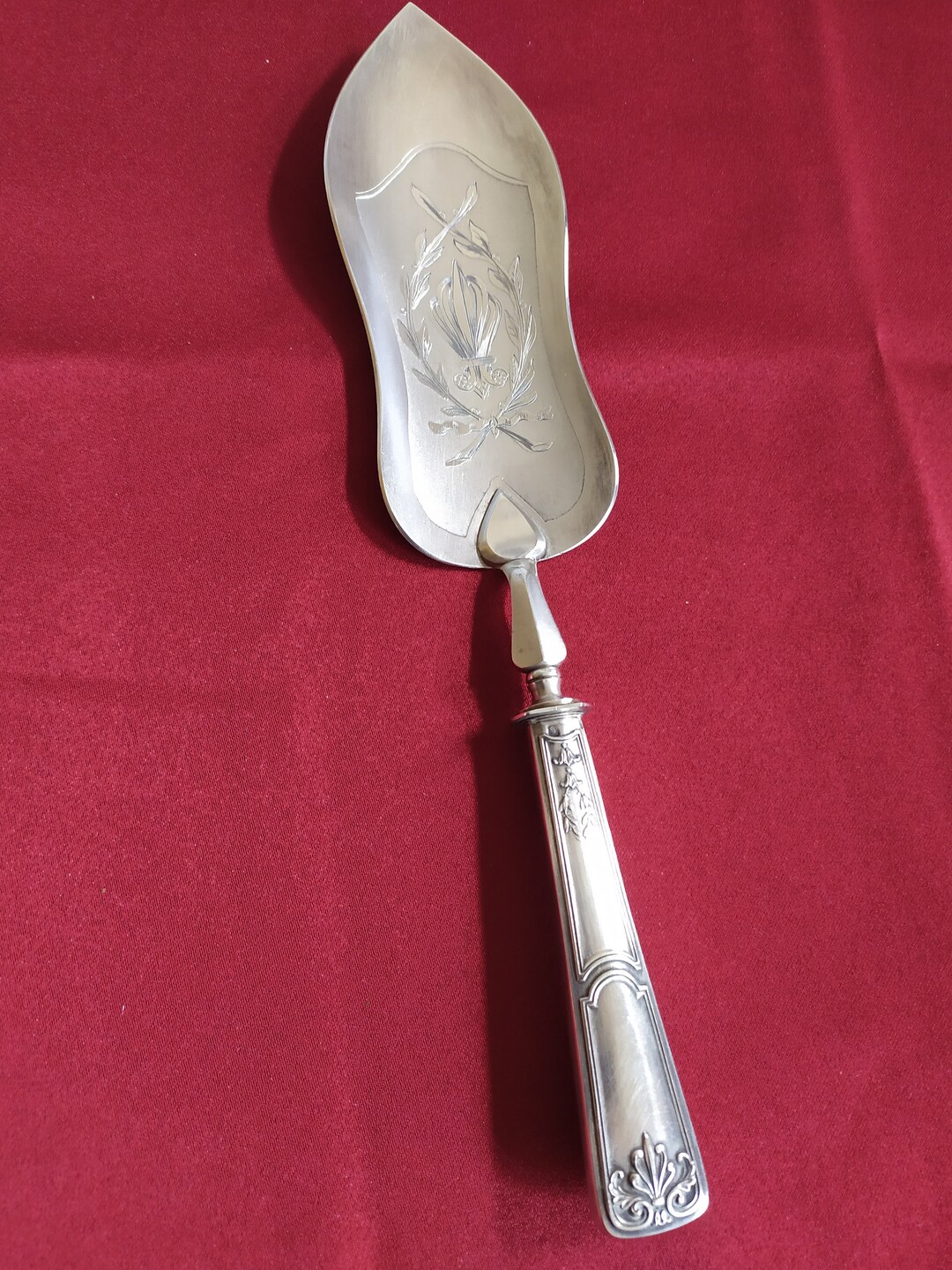 Antique French Silver Plated Cake Server With Fleur De Lys Design, Ex ...