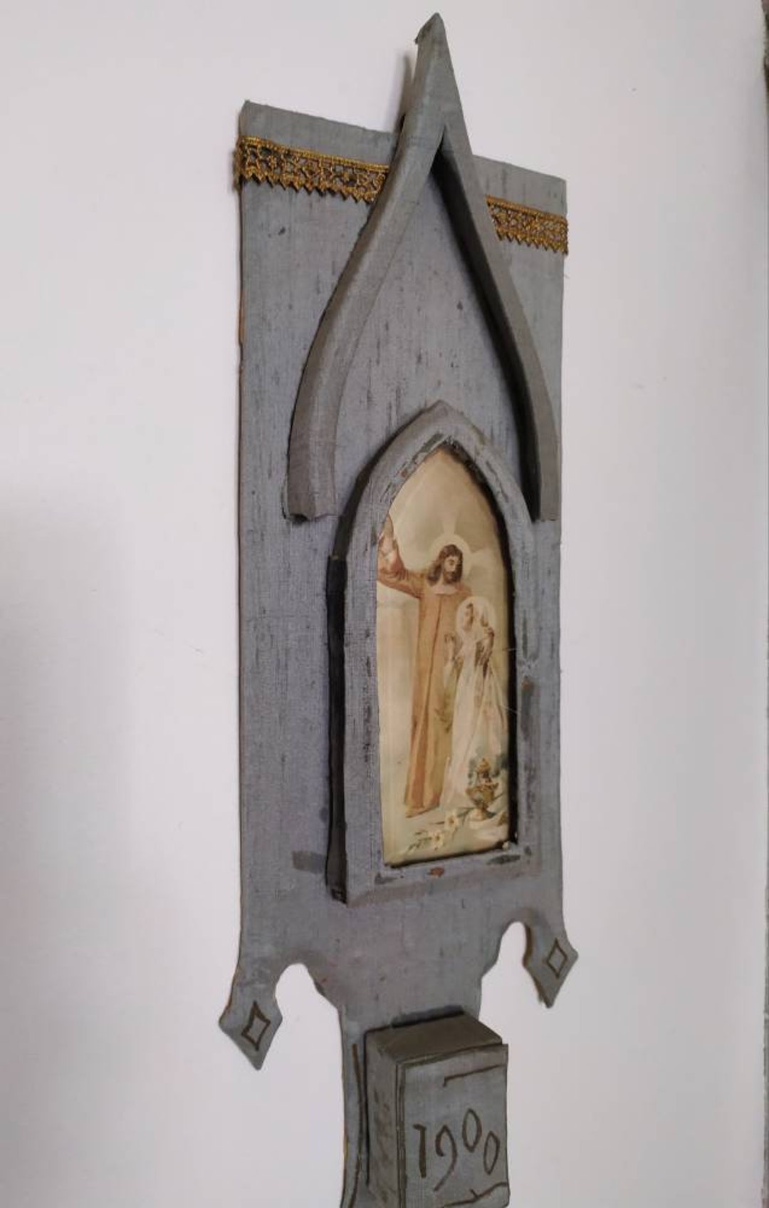 Antique Italian Religious Devotional Wall Hanging Shrine, Devotional ...