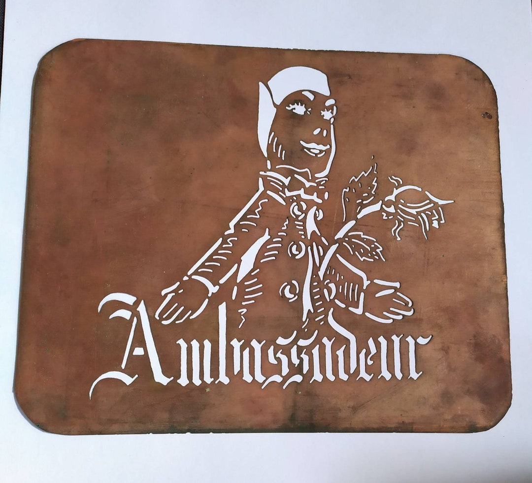 Rare French Vintage Copper Icing Stencil Ambassadeur, French Bakery ...