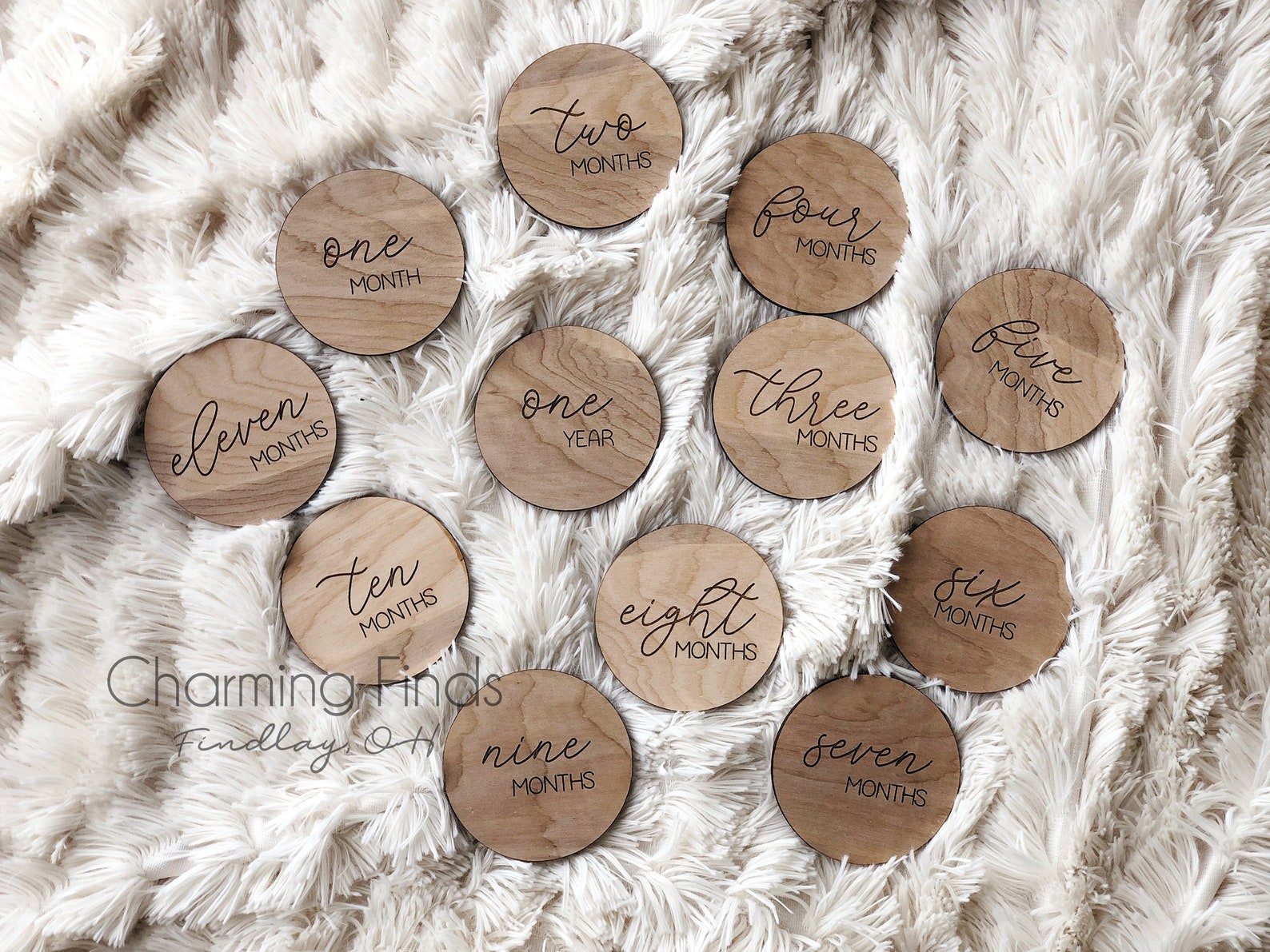 Round Wooden Milestone Cards | Baby Photo Props | Baby First Year ...