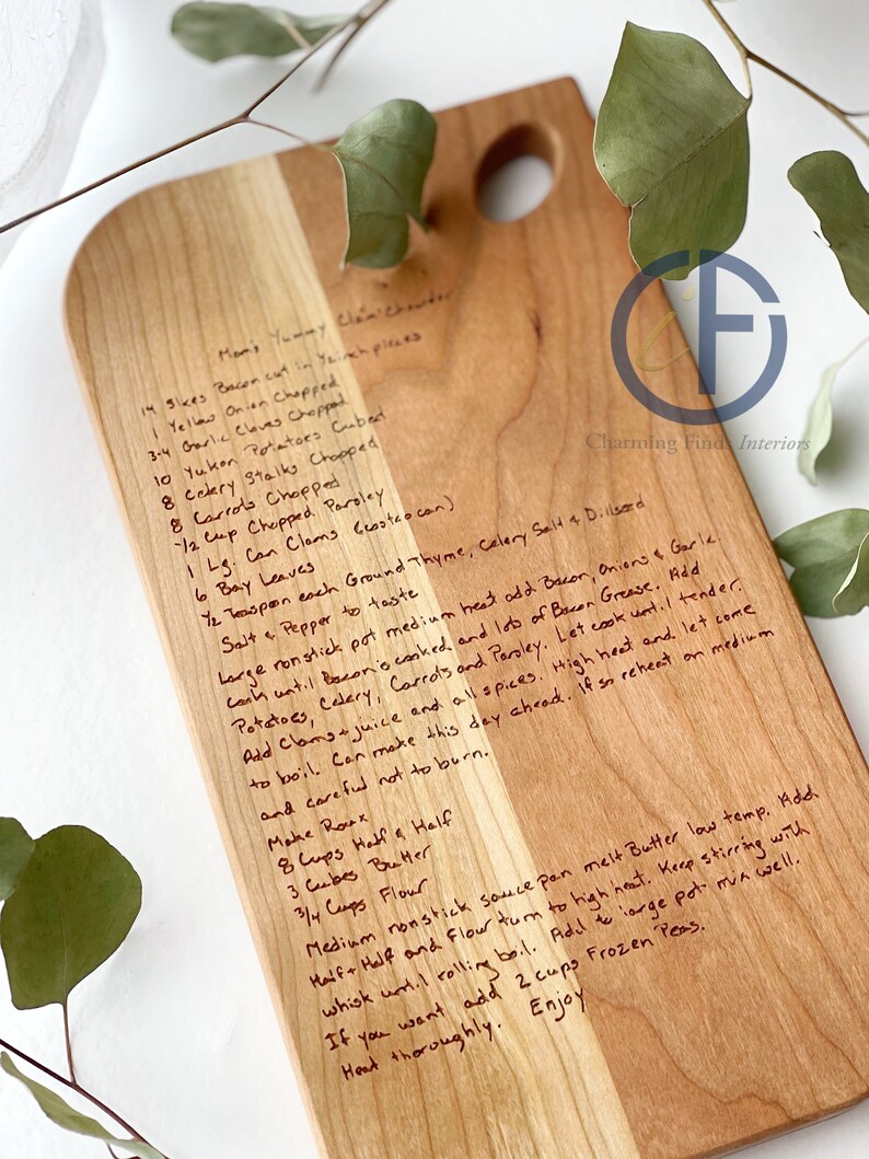 Personalized Cutting Board | Handwritten Family Recipe Engraved ...