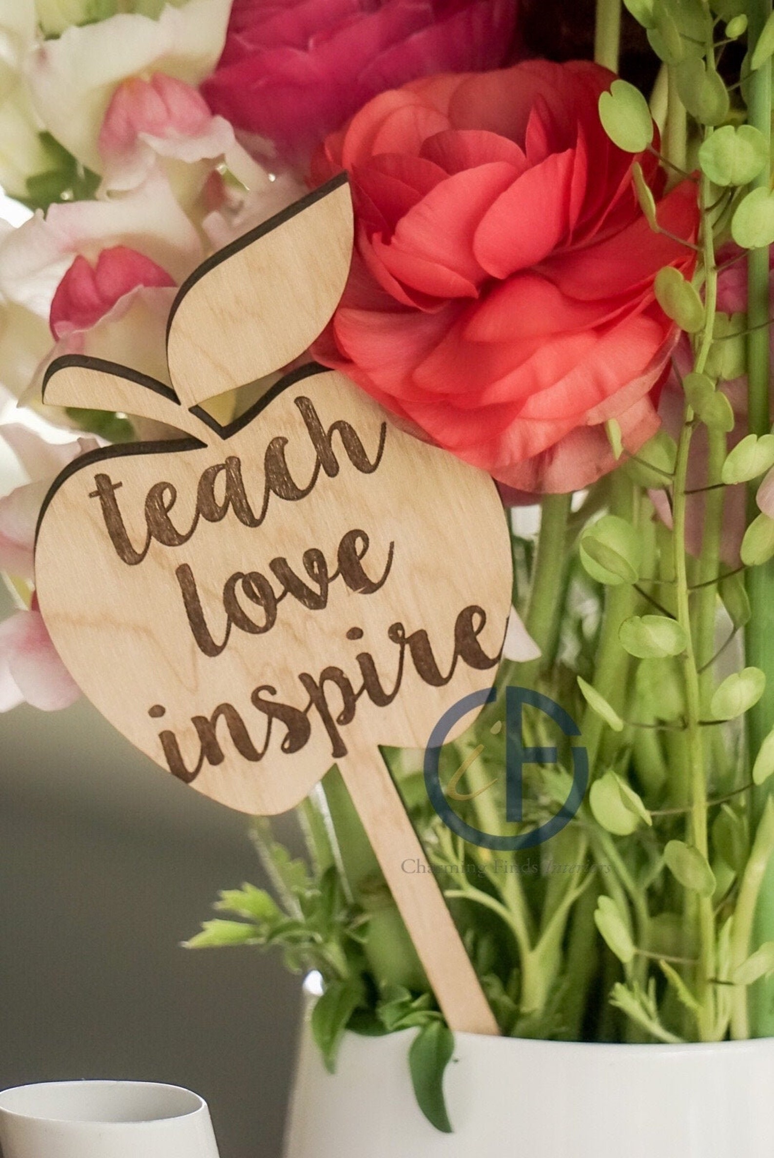 Teach Love Inspire Bouquet Marker Teacher Gift End of Year Gift Flower ...