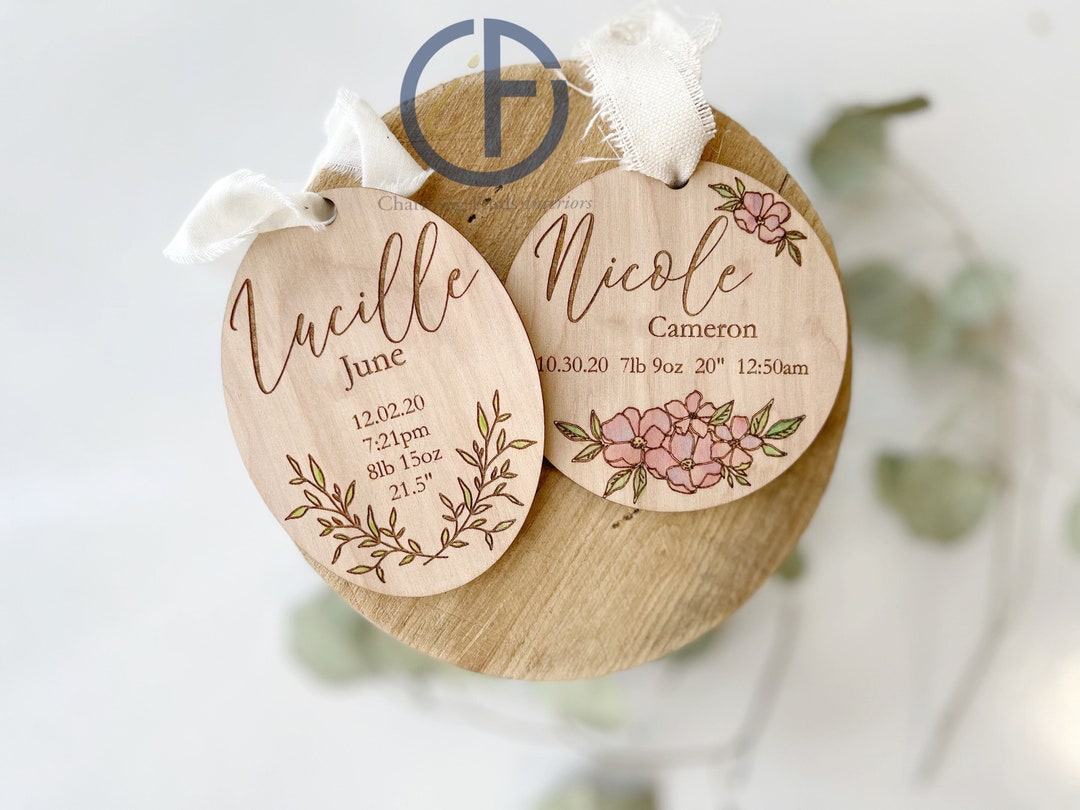 Personalized Child Ornament | Birth Info | Baby | Wood | Engraved ...