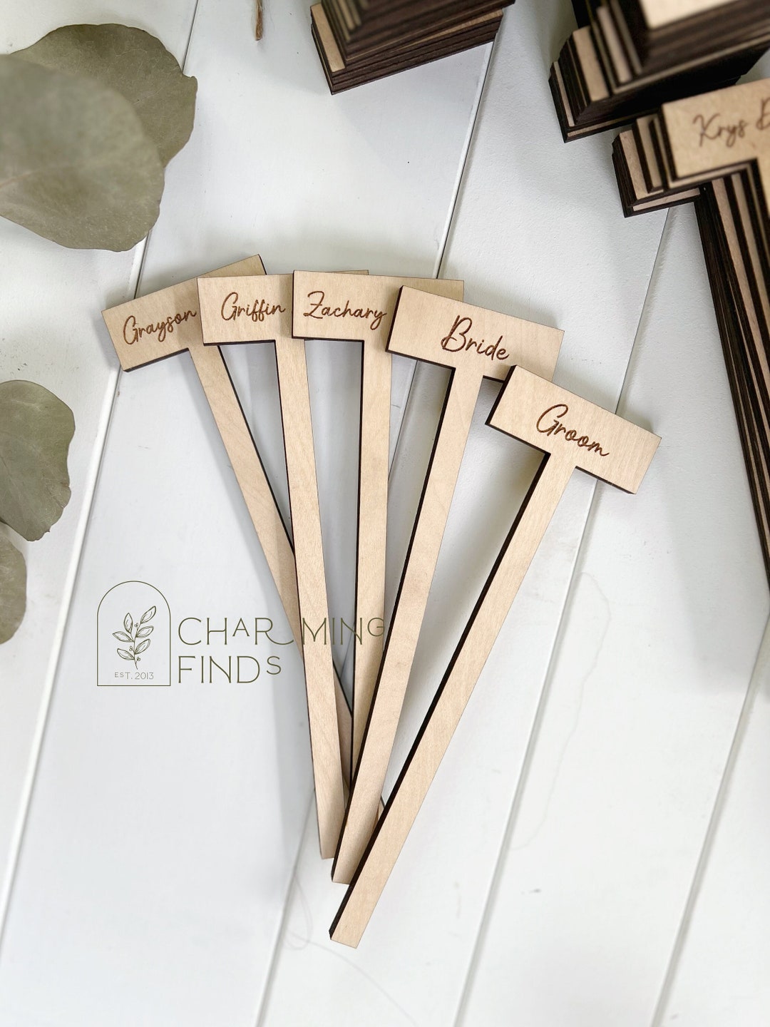 Guest List Wood Markers | Wedding Guests | Table Number | Guest Name ...