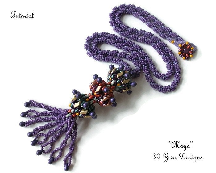 Beaded Beads Pendant W/spiral Rope Necklace Tutorial, Beadweaving With ...