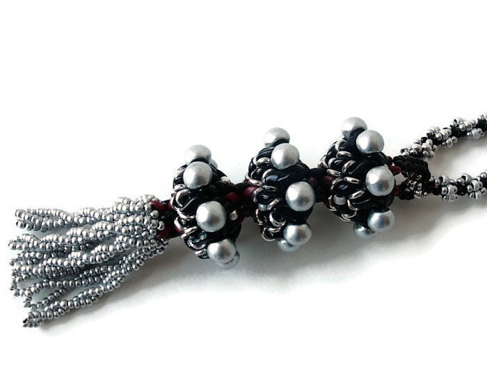 Beaded Beads Pendant W/spiral Rope Necklace Tutorial, Beadweaving With ...